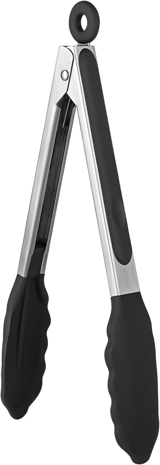 600°F Heat Resistant Kitchen Tongs: U-Taste 9in Silicone Cooking Tong ...