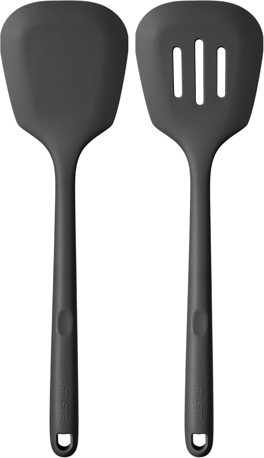 600°F Heat Resistant Silicone Turners: U-Taste 13.6in Long Solid ...