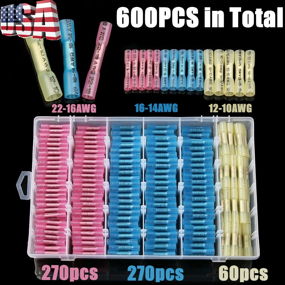 600× Heat Shrink But Connector Waterproof Electrical Wire Marine Splice ...