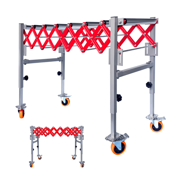 600 LBS Adjustable Conveyor Roller, 15.7" Wide, 8 Rollers 4 Wheels ...