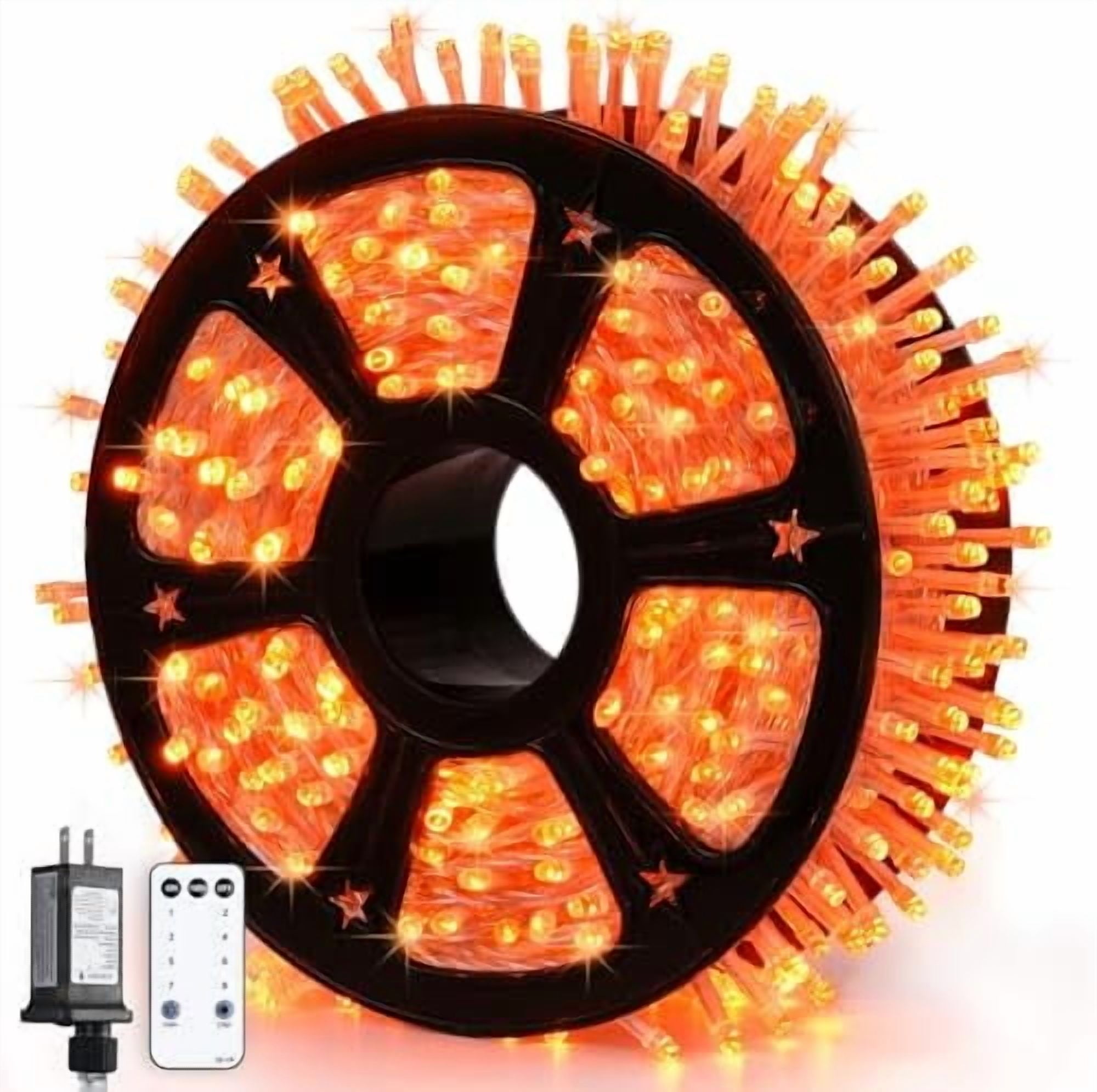 600 LED Thanksgiving Lights Outdoor, Orange Christmas Lights Plug in ...