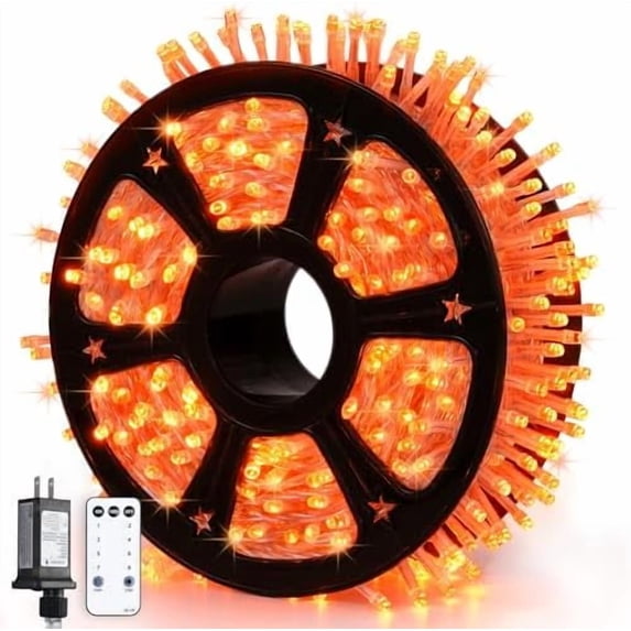 600 LED Thanksgiving Lights Outdoor, Orange Christmas Lights Plug in ...