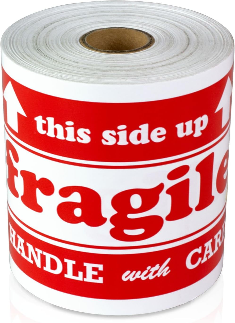600 Labels, 2 Rolls - This Side UP Sticker Labels - Red & White 4 x 6 ...