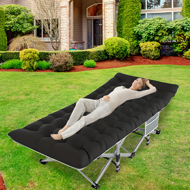 600 Lbs Heavy-Duty Portable Folding Camping Bed | 6-Position Adjustable ...