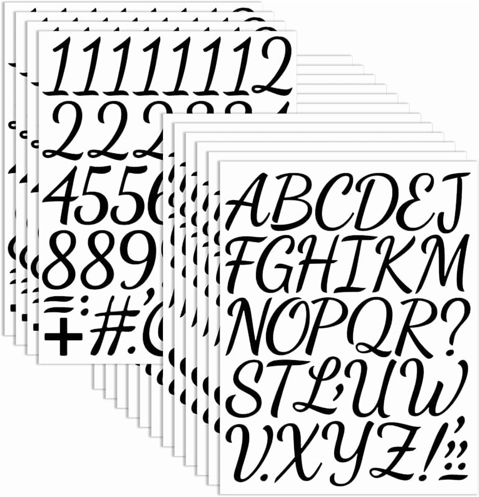 600 PCS 16 Sheets Letter Stickers 2 Inch Large Alphabet Sticker Vinyl ...