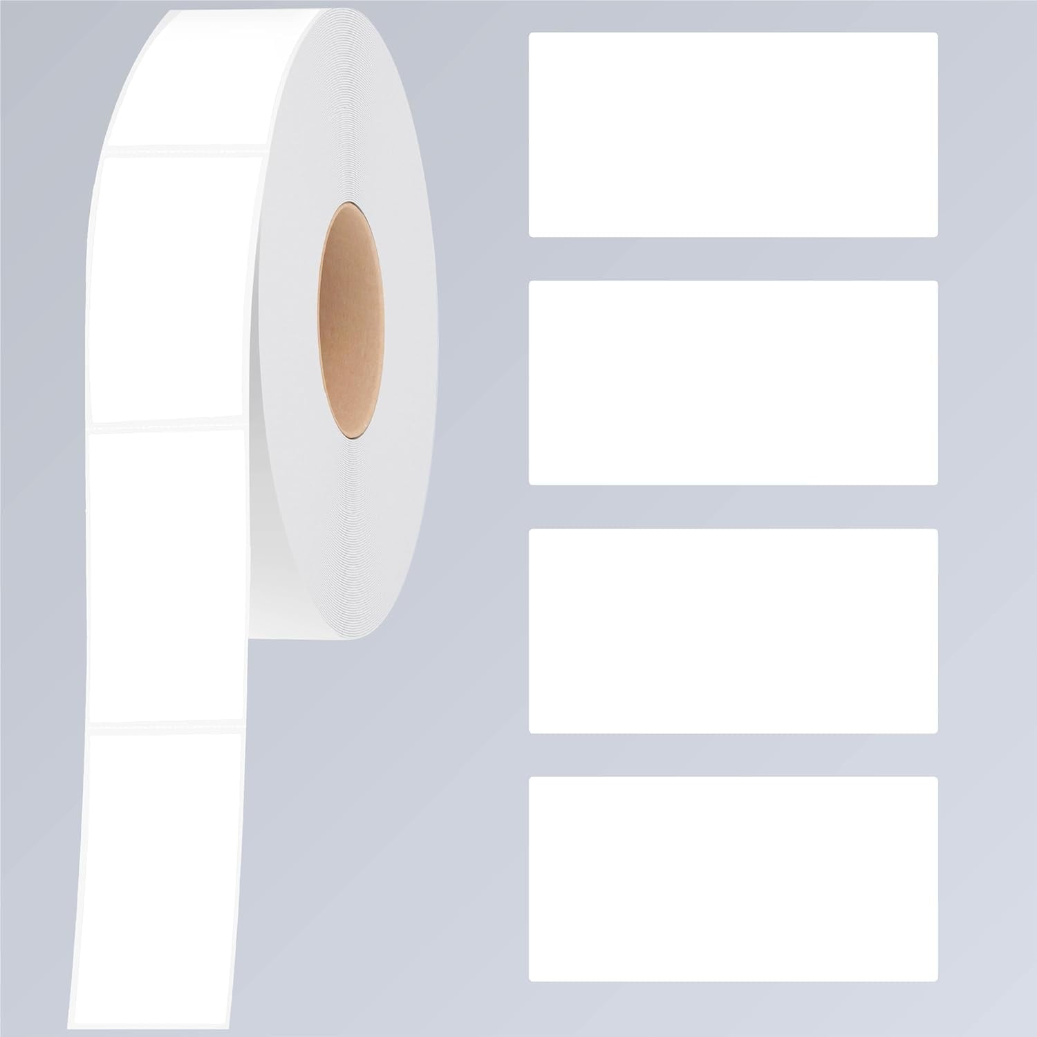 600 PCS White Rectangular Self-Adhesive Stickers - Name Tags (1.54” x 0 ...