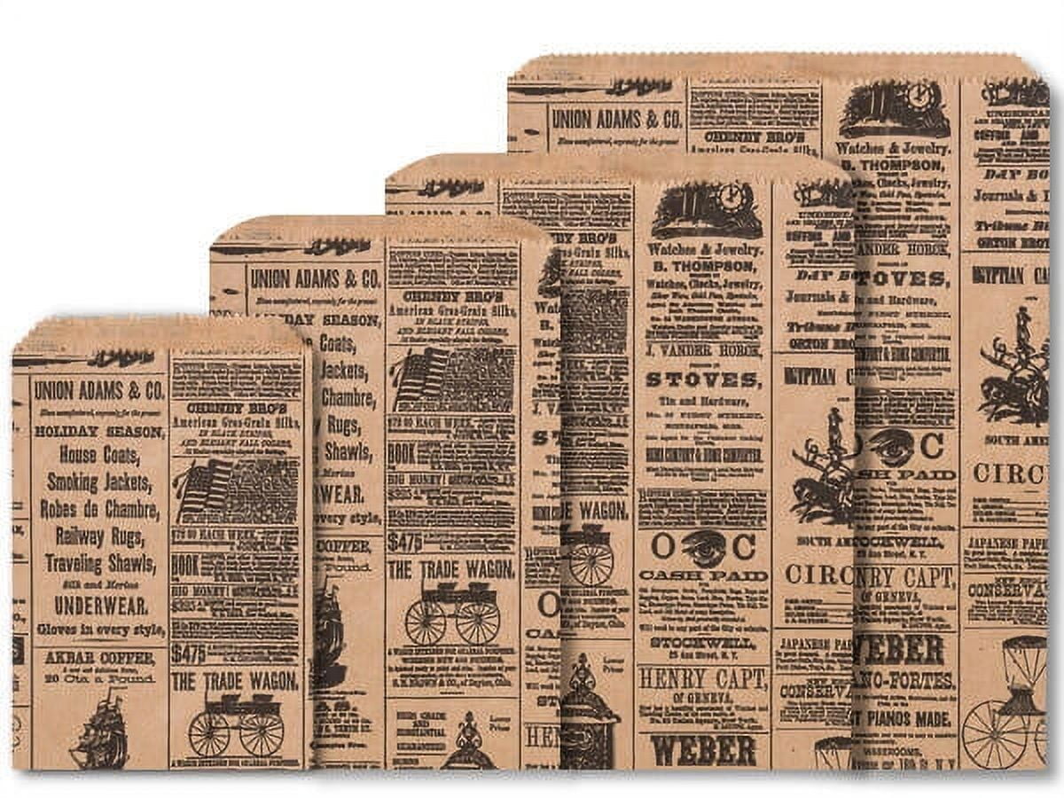 600 PK, Newsprint Kraft Paper Merchandise Bag Assortment For Party ...