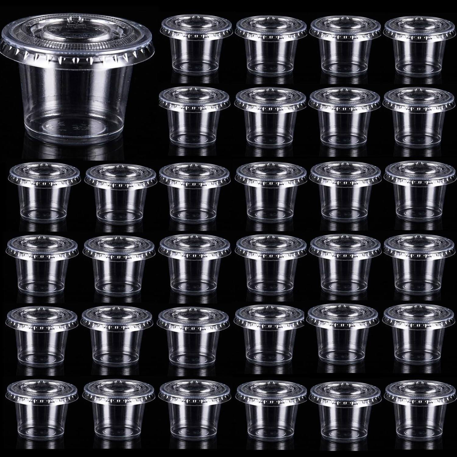 600 Pack 1 Oz Disposable Sauce Cups with Lids, Portion Condiment ...