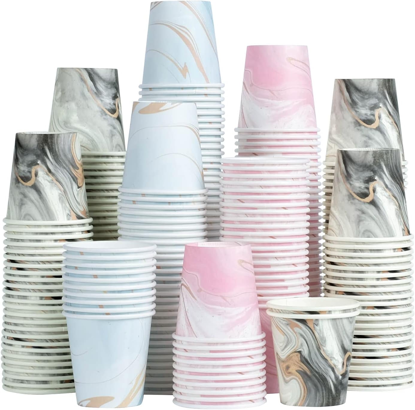 600 Pack 3 oz Paper Cups, Colorful Bathroom Cups Disposable Paper Cups ...