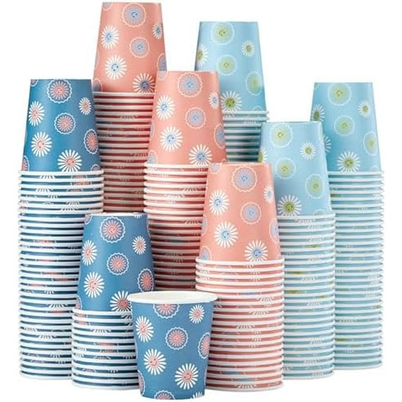 [600 Pack 5 oz Paper Cups, Disposable Bathroom Cups, Small Mouthwash ...