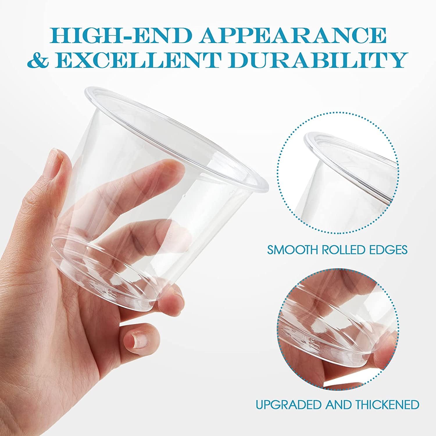 600 Pack 9 oz Disposable Clear Cups – Premium PET Plastic Tumblers ...