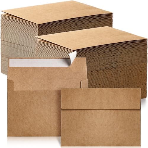 600 Pack Brown Envelopes Bulk, Kraft Envelopes for Invitation, 120 GSM ...