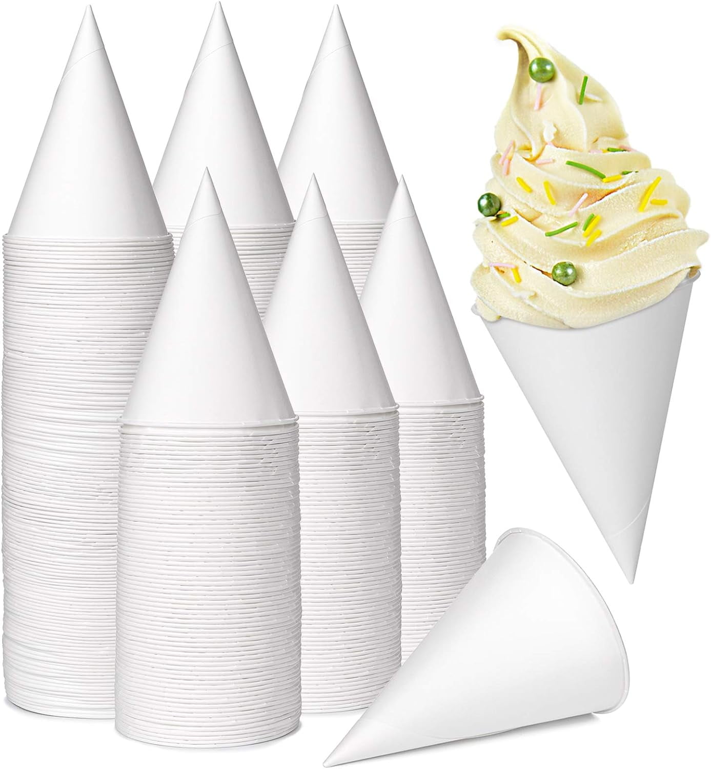 600 Pack Cone Water Cups, 4OZ Disposable Dispenser Paper Snow Cups for ...