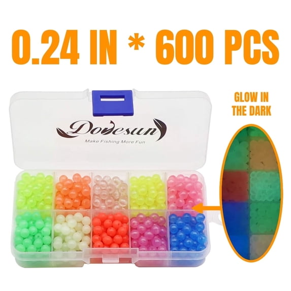 Glow Fishing Beads 6mm Luminous Rig Beads for Saltwater Freshwater ...
