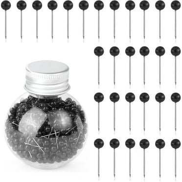 Uxcell Push Pins Round Head Thumb Map Tacks Steel Point, Silver Tone ...