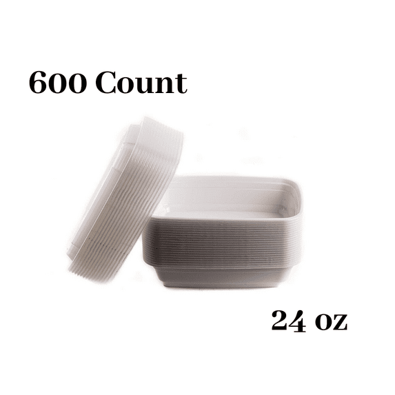 [ 600 Pack ] Meal Prep Containers White Rectangle Container with Lids ...