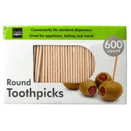 Round Single-Point Bamboo Wooden Toothpicks, Wood Tooth Picks - Walmart.com