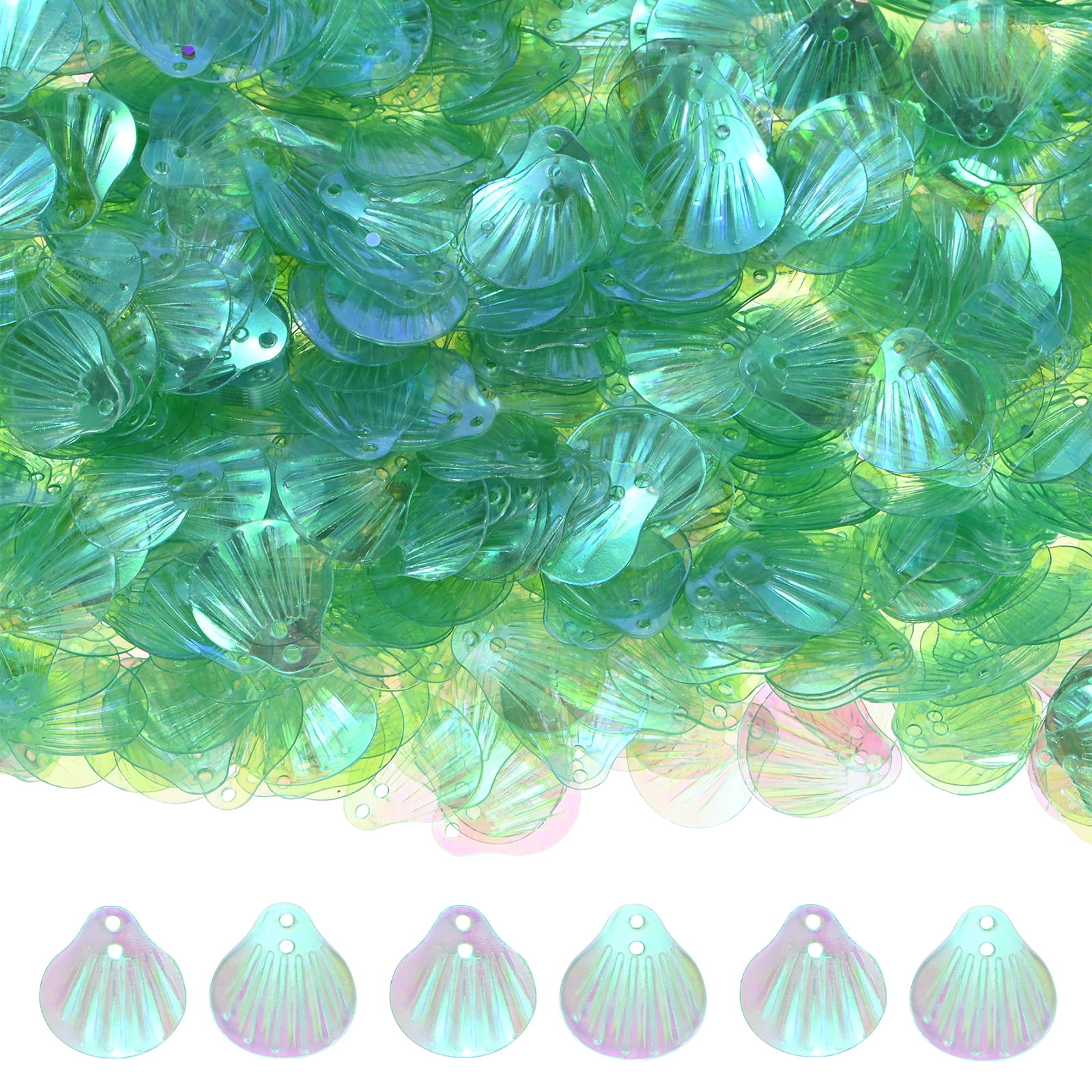 600-Pack Seashell Sequins, Shell Shape Loose Sequins with 2 Holes, Sea ...