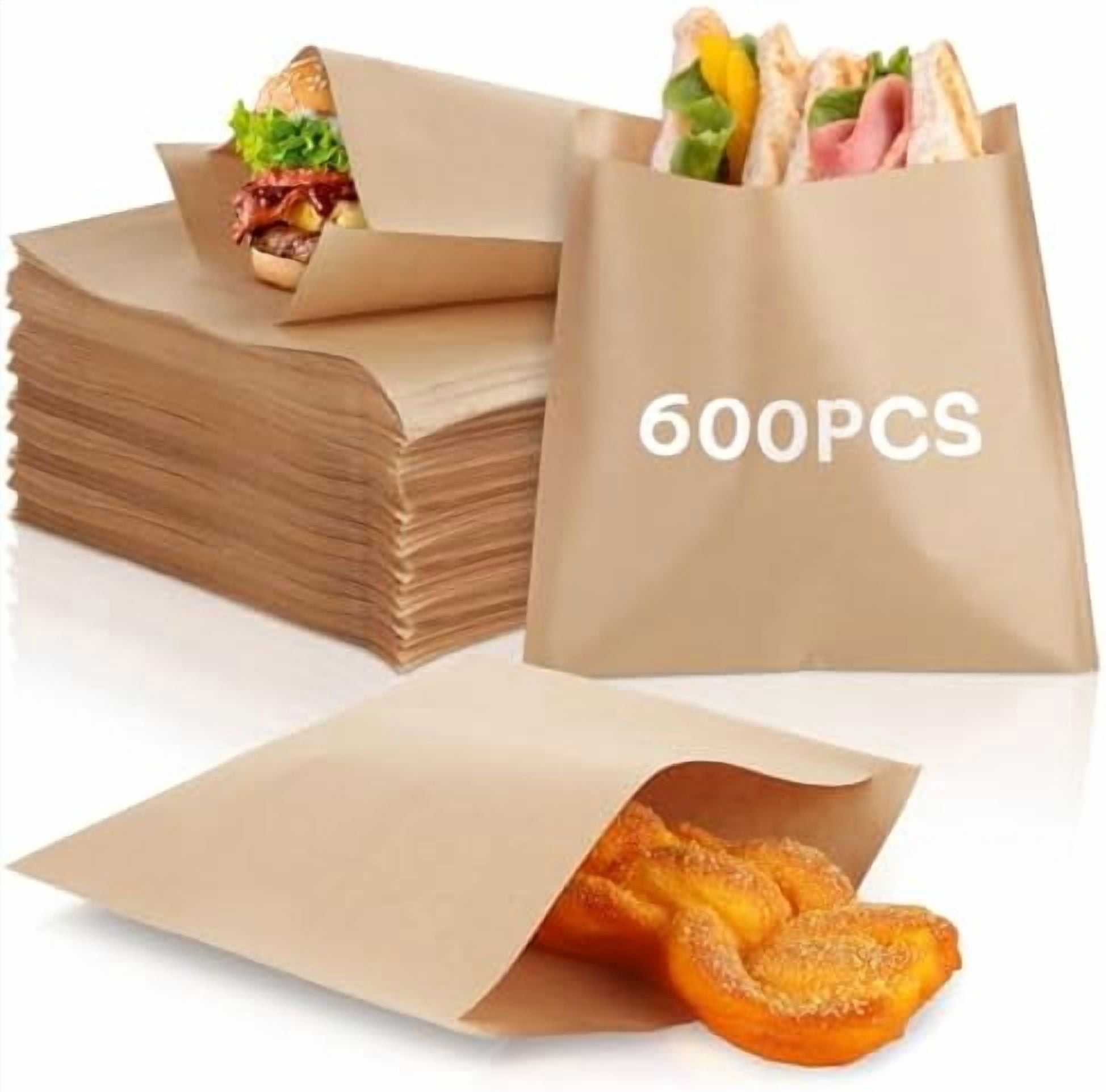 600 Pack Wax Paper Sandwich Bags 8x8 inch Wax Paper Bags, Greaseproof ...