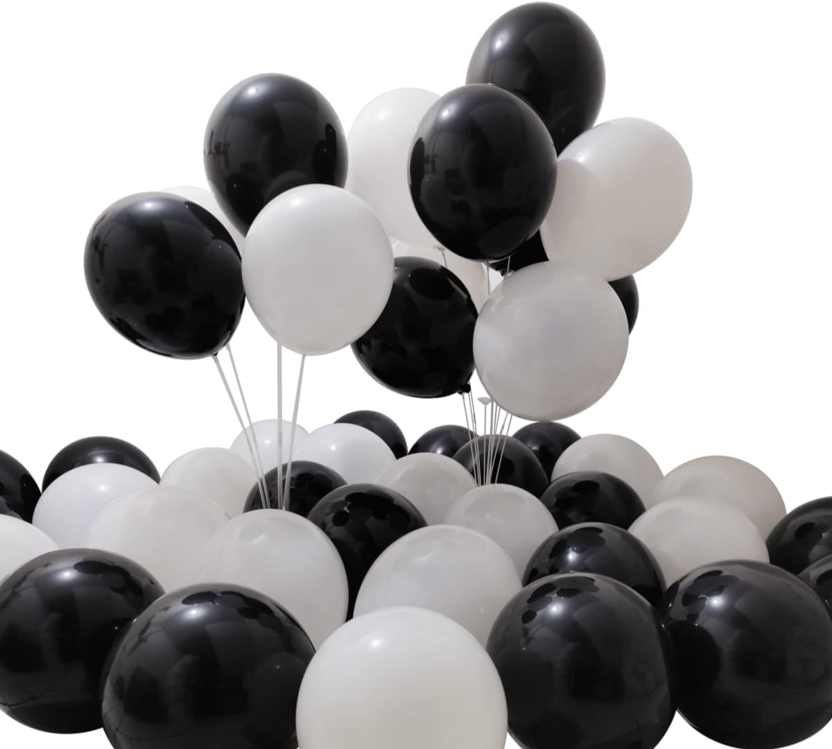600 Pack White and Black Balloons - 300 Pcs 12-Inch White Balloons, 300 ...