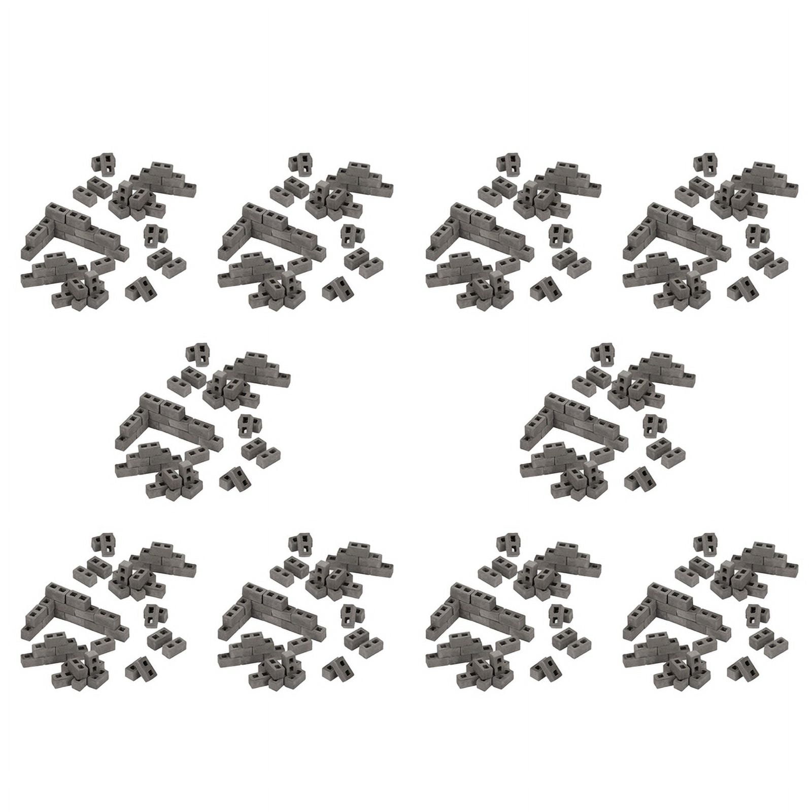 600 Packs Cinder Blocks 1/12 Scale Mini Bricks Concrete Miniature ...