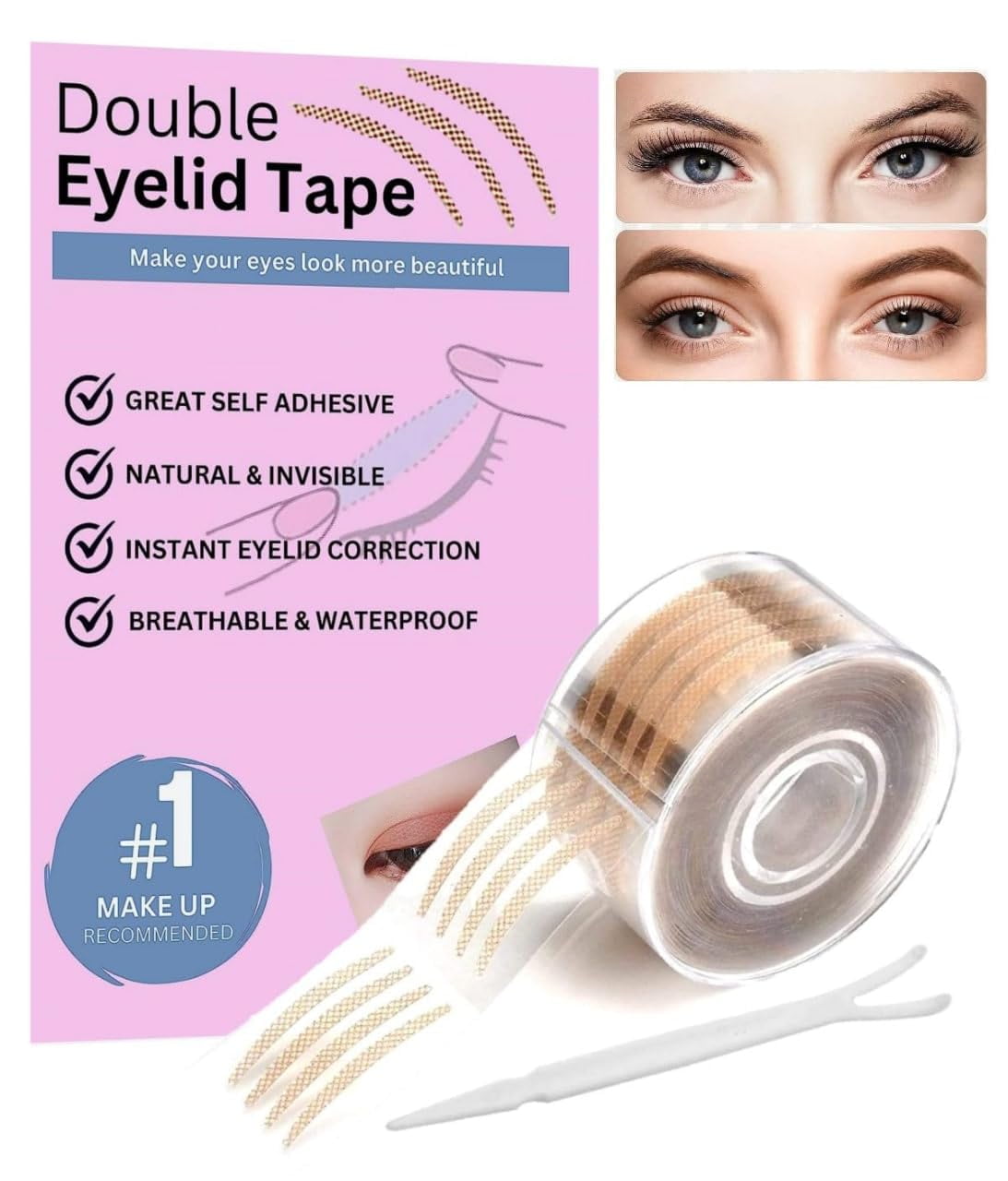 600 Pair Eyelid Tape For Double Eyelid Invisible Waterproof Eyelid Tape For Hooded Eyes Makeup ...