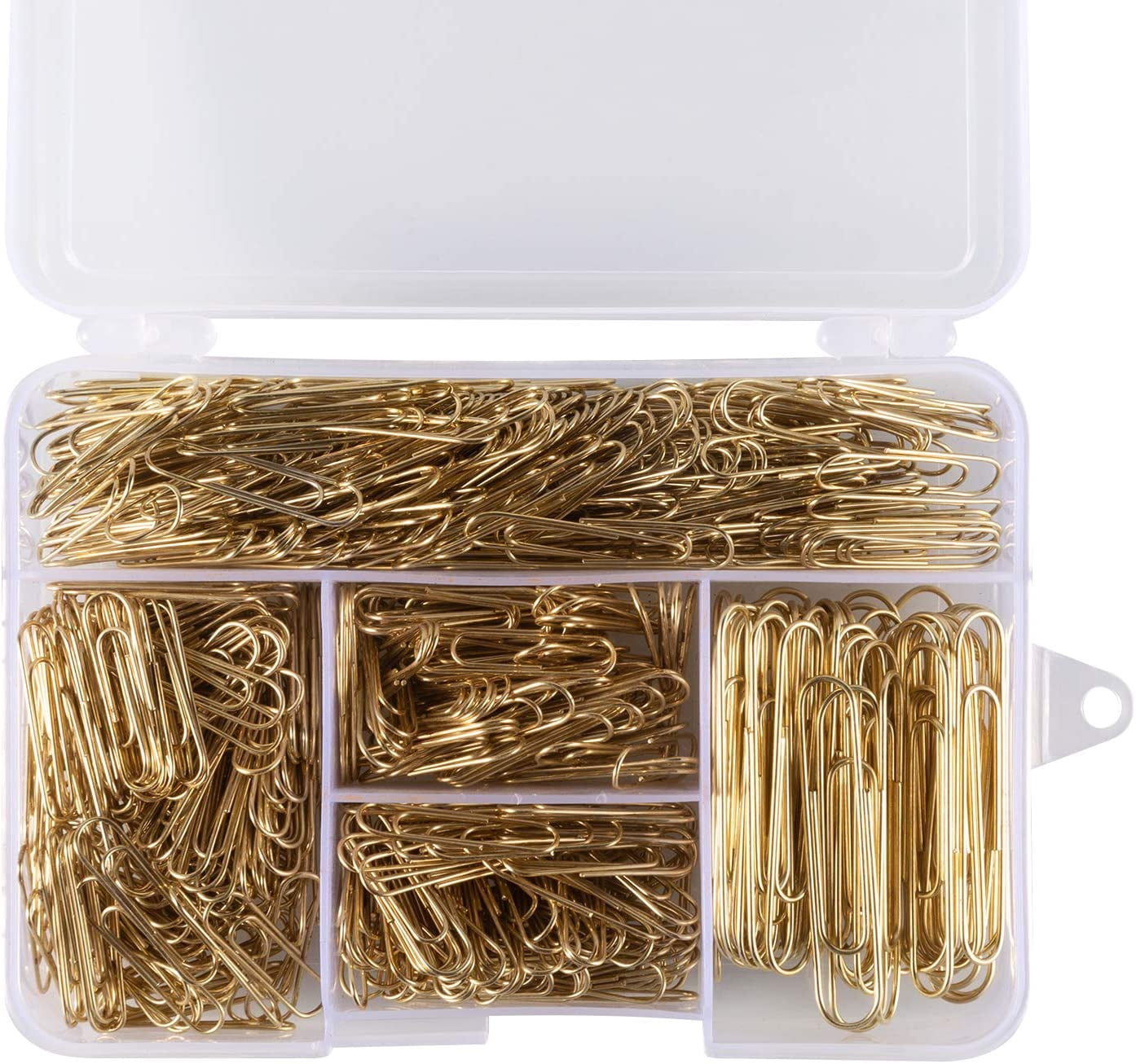 600 Paper Clips,Office Gold Paper Clips Assorted Sizes(Small,Medium and ...