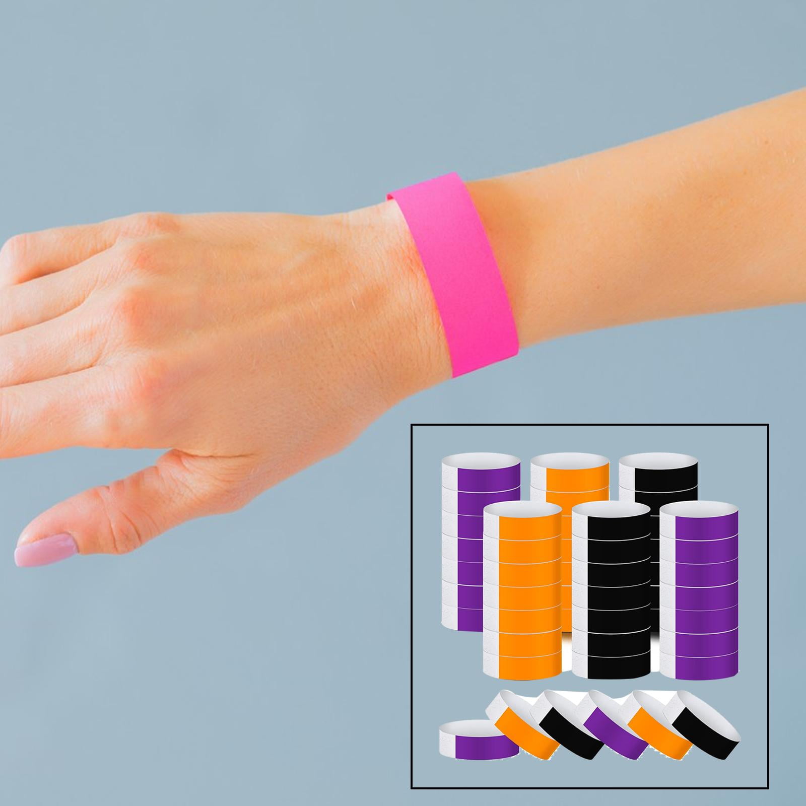 600 Paper WristBand Synthetic Paper Assorted Color Identity Bands Entry ...