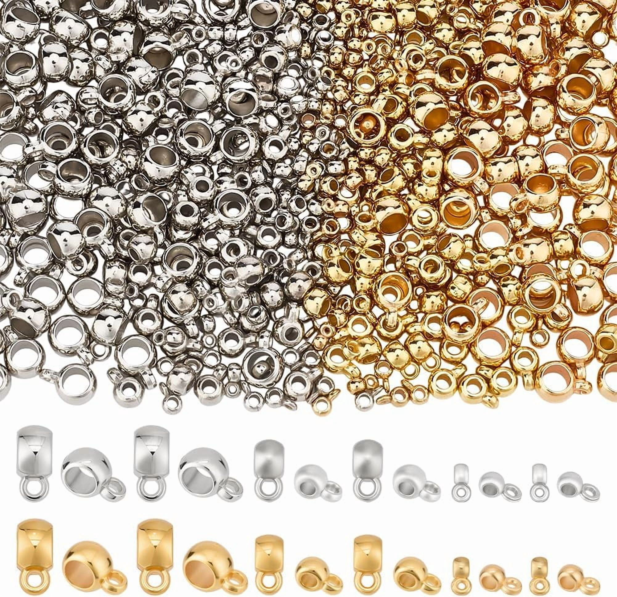 600 Pcs 2 Colors Bail Beads Charms 4 Sizes CCB Plastic Hanger Bead ...