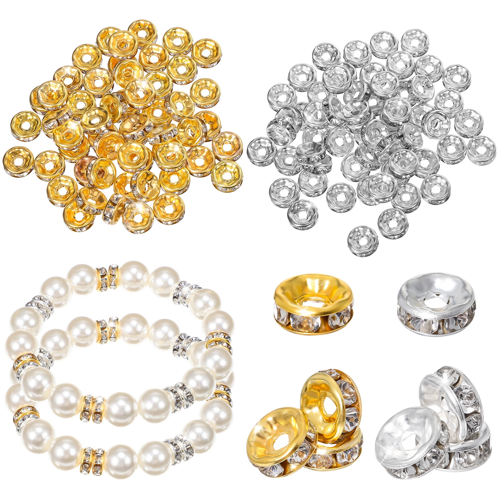 600 Pcs Bracelets Jewelry Charms Beads for Crafts Making Spacers Metal ...