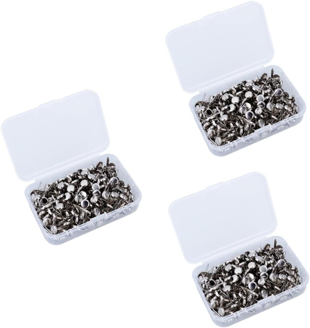 600 Pcs Brass Fasteners Metallic Bra Round Brads Brad Pin Round Paper ...