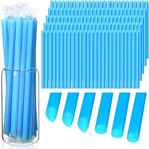 600 Pcs Jumbo Smoothie Straw Bulk Dark Blue Disposable bubble Straws ...
