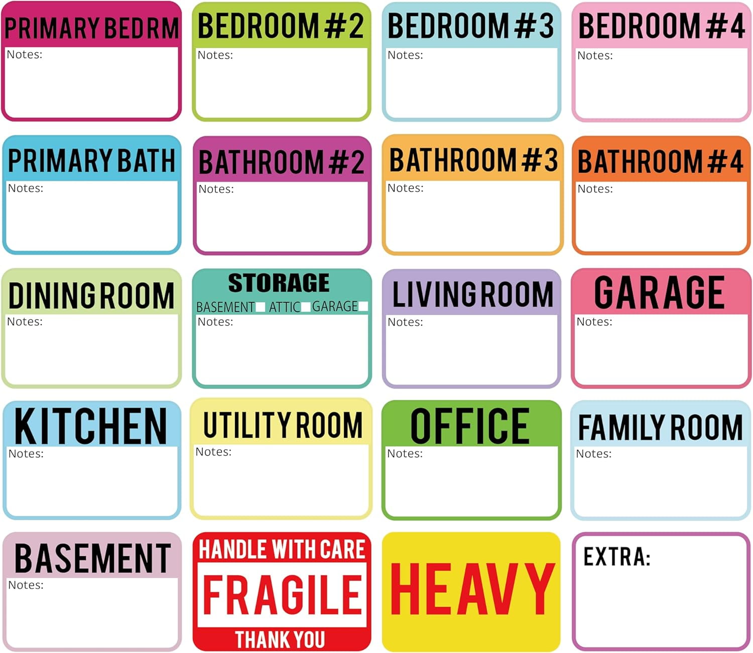 600 Pcs Moving Labels for Boxes, 3 x 2 Packing Labels for 3-4 Bedroom ...
