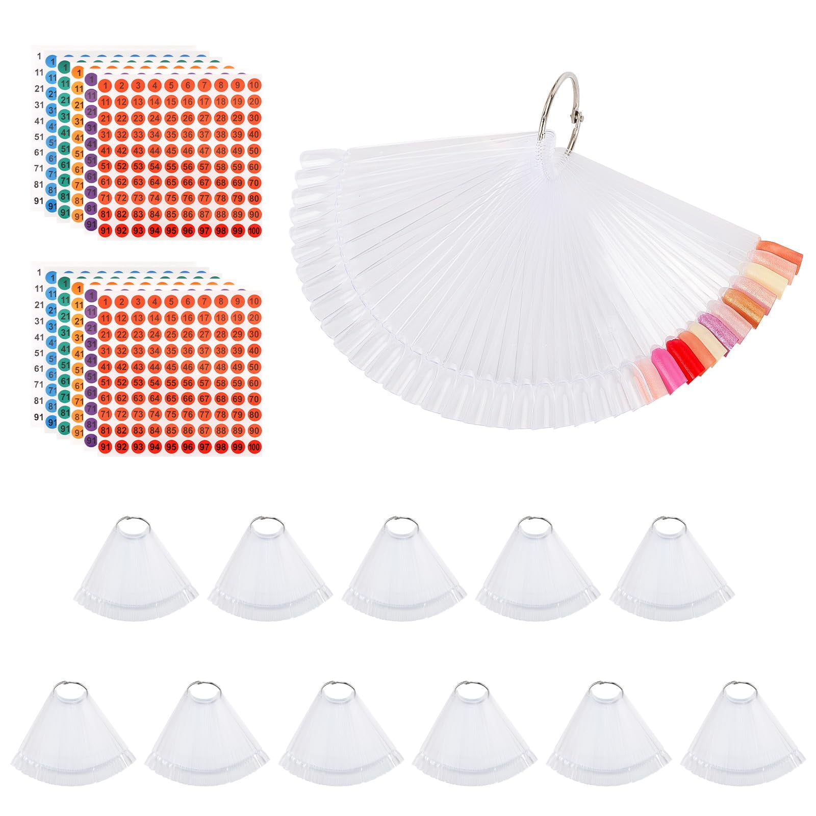 600 Pcs Nail Swatch Sticks with Number Labels for Color Display, Clear ...