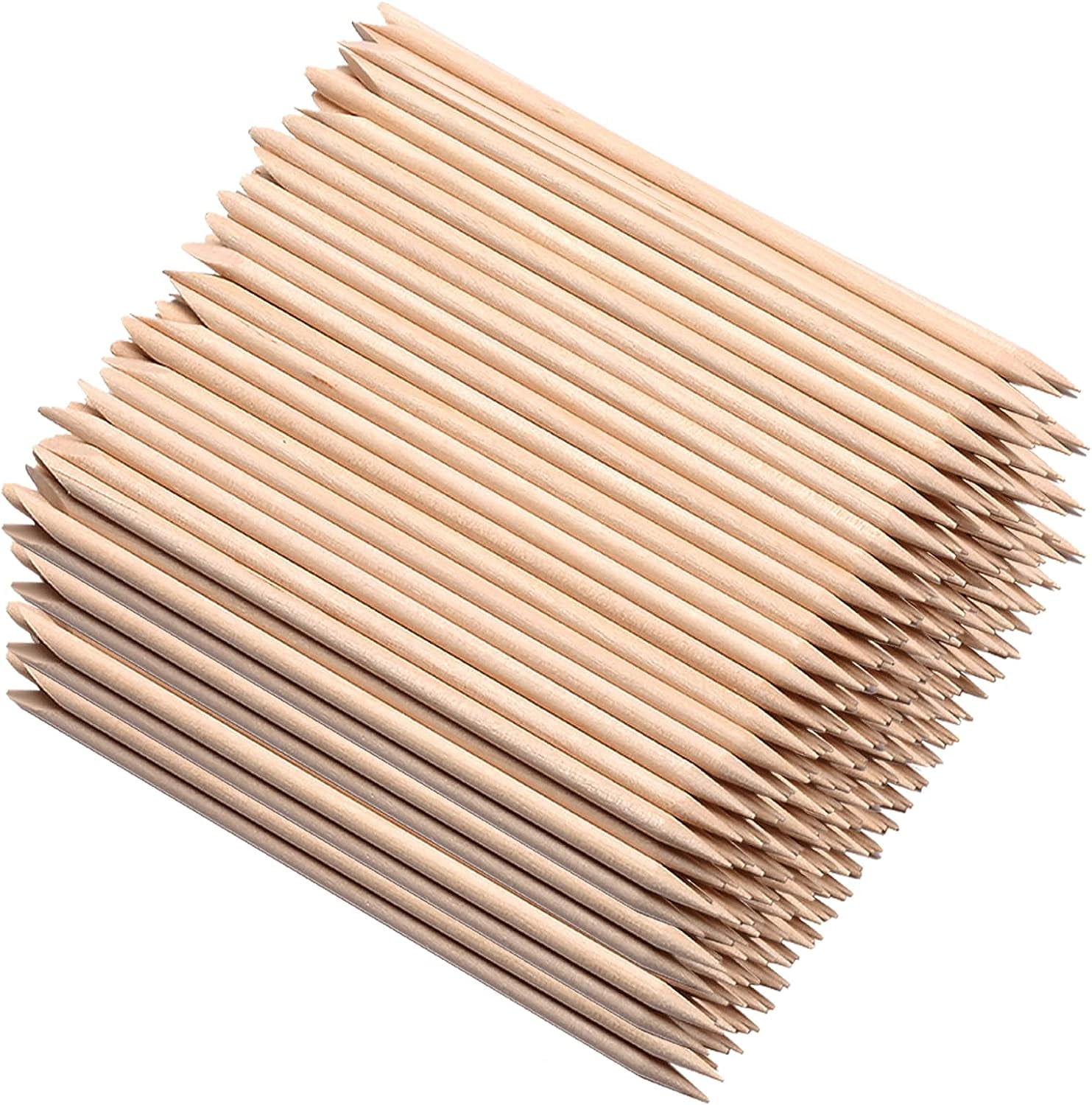 600 Pcs Orange Wood Nail Sticks Double Sided Multi Functional Cuticle ...