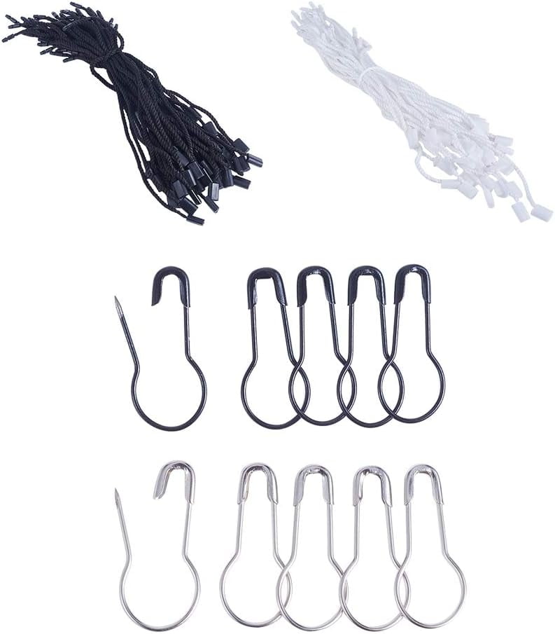 600 Pcs Polyester Snap Lock Hang Tag Strings and 200 Pcs Metal Safety ...