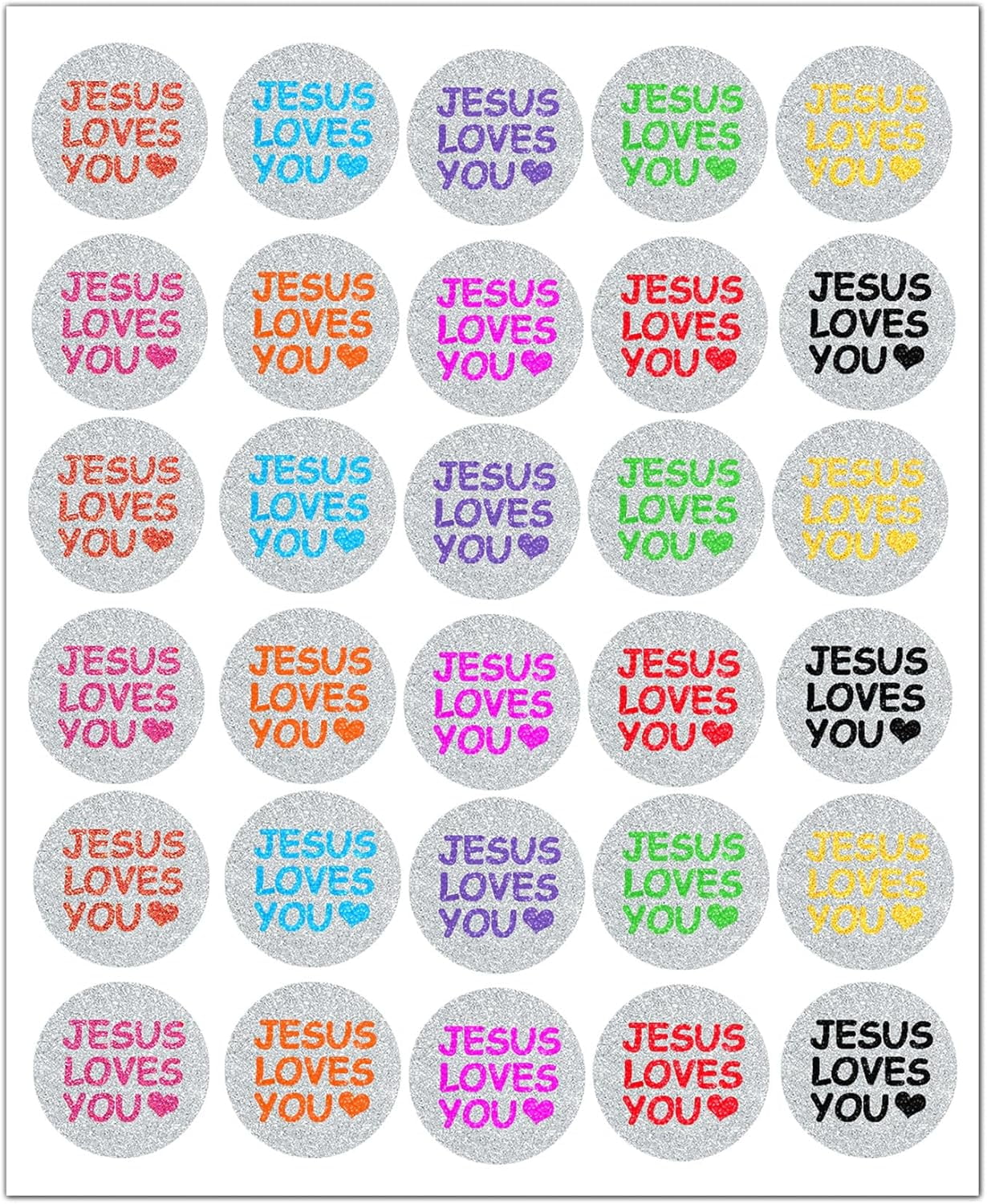600 Pcs Religious Christmas Stickers Jesus Loves You Stickers,1.5 Inch ...