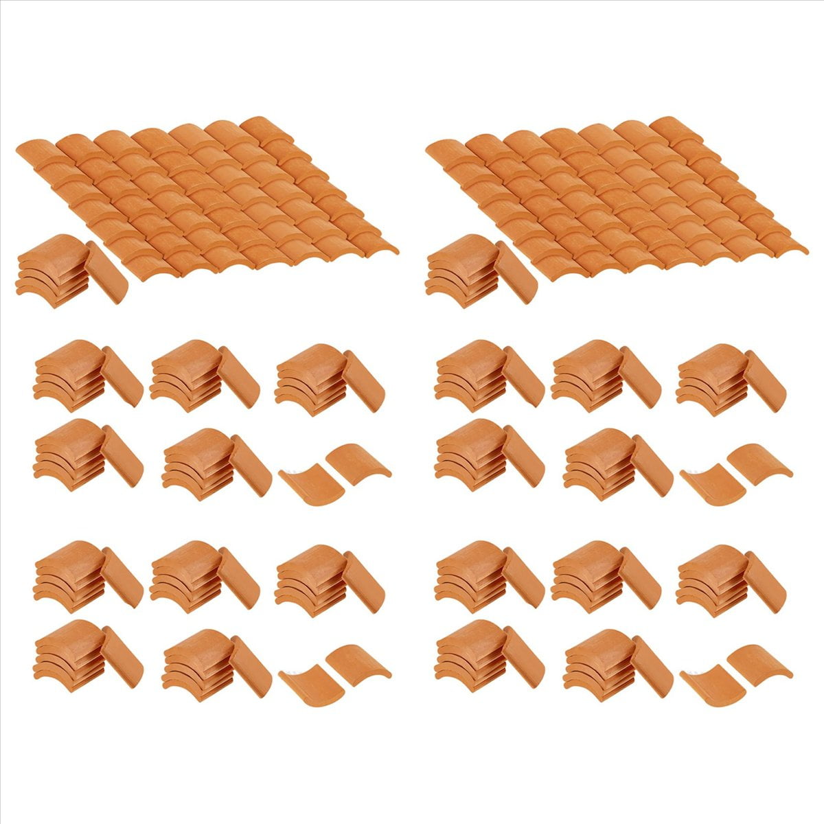 600 Pcs Roof Tiles Model Building Set Red Miniature for DIY Landscape ...