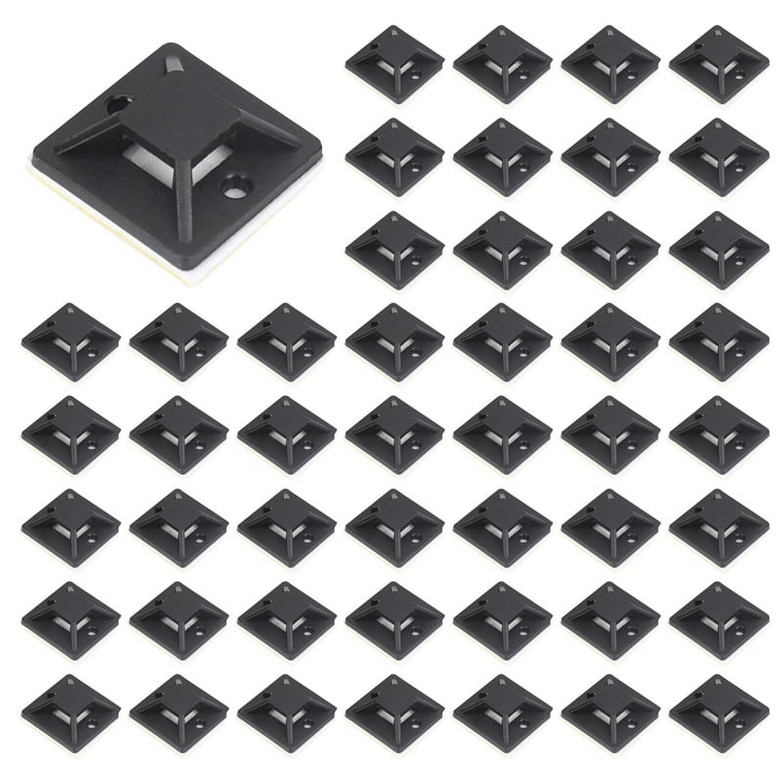 600 Pcs Self Adhesive Cable Tie Mount Base Holder 20 x 20 x 6mm ...