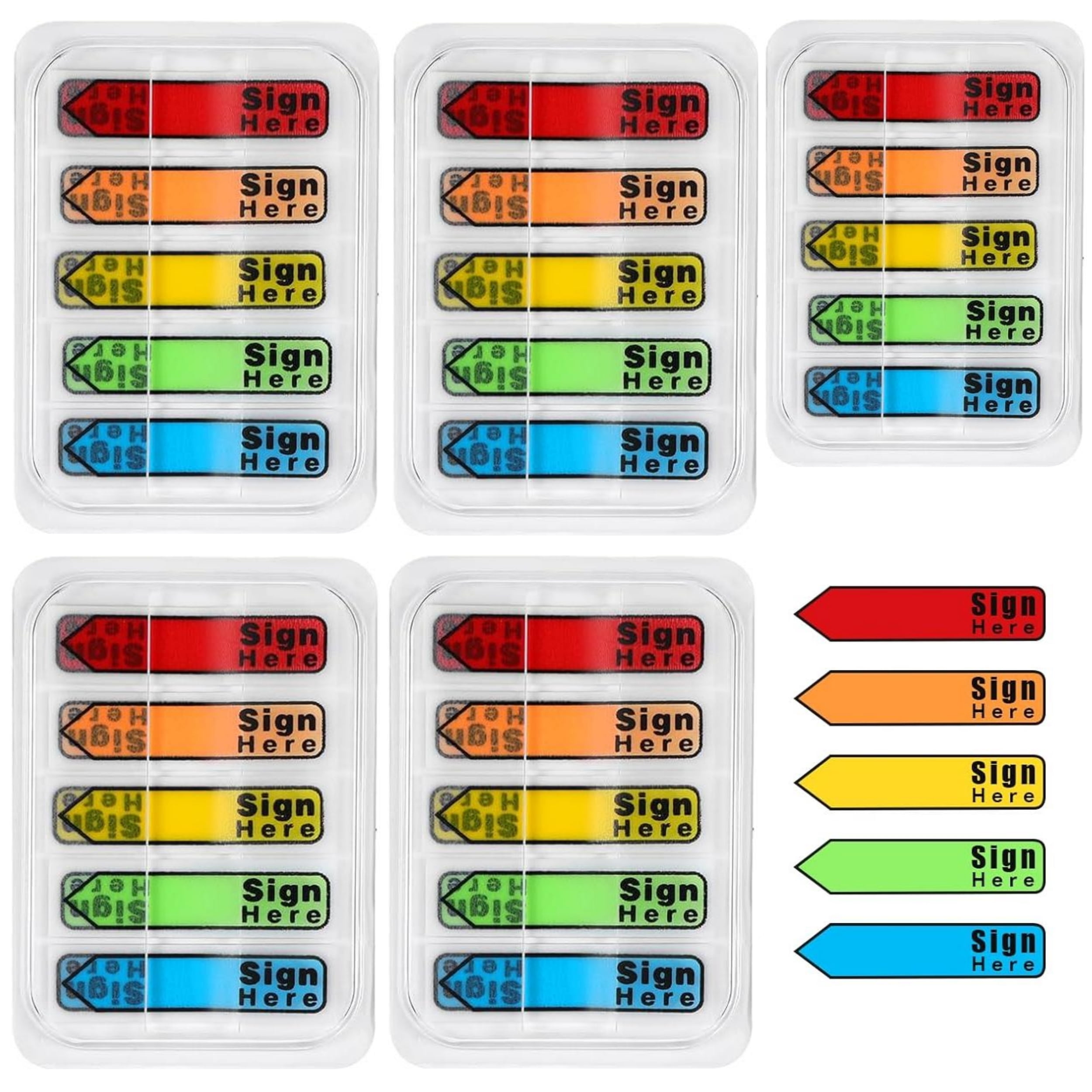 600 Pcs Sign Here Tabs Sign Here Date Tabs Colored Flag Stickers Self ...