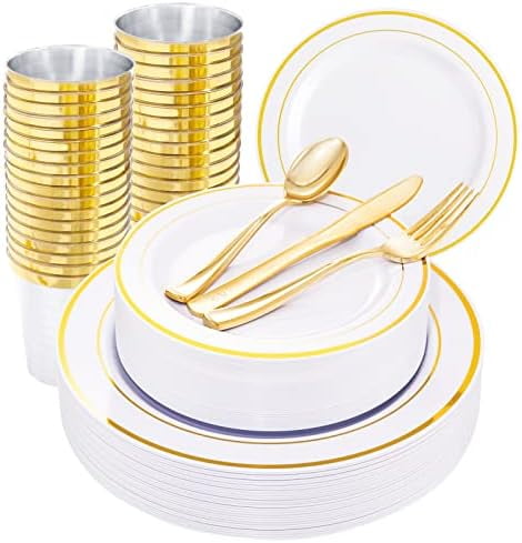600 Pcs Sliver Disposable Dinnerware for 100 Guests, Dinnerware Set of ...