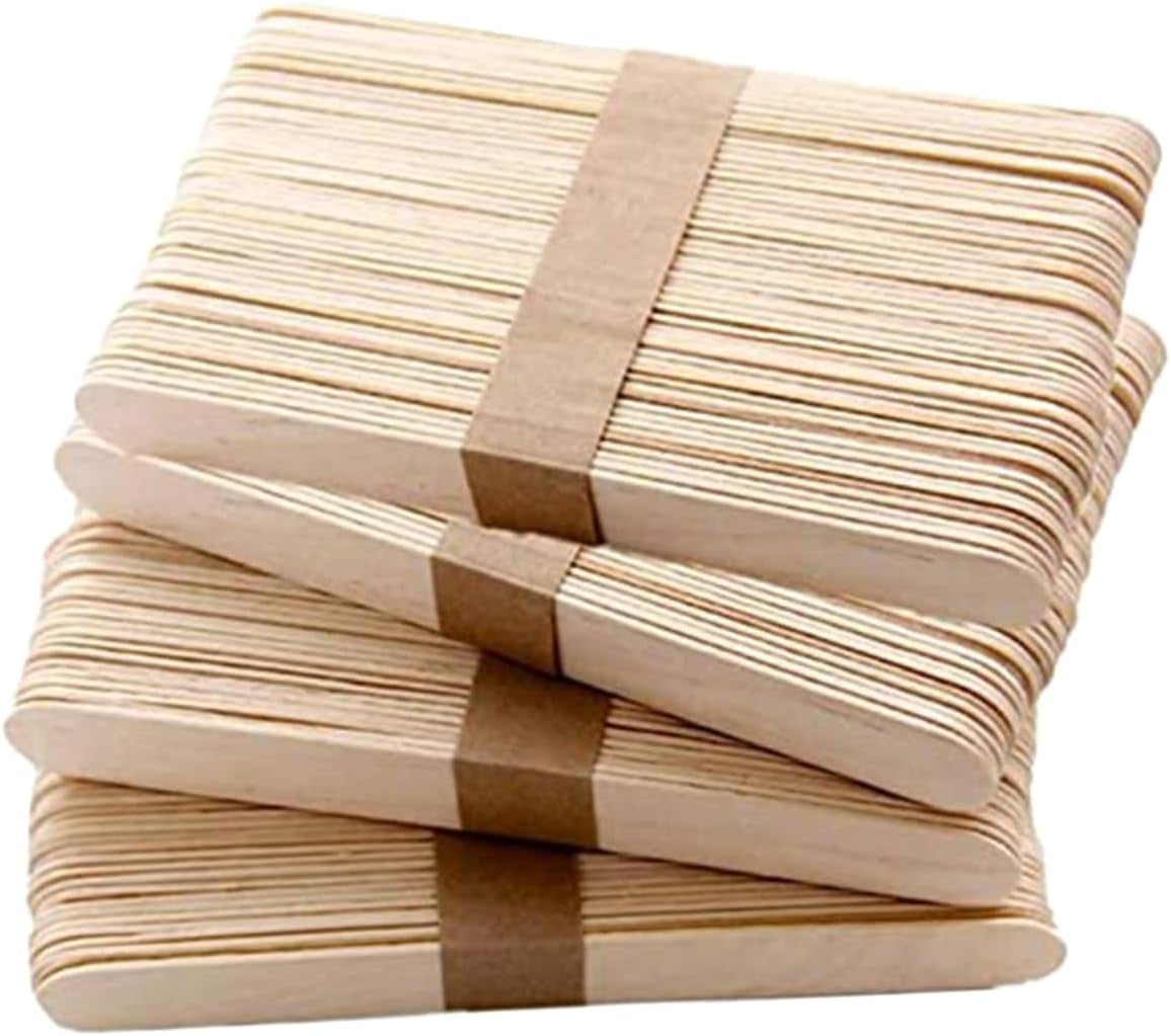 600 Pcs Stick Wooden Crafts DIY Handcraft Rod Ice Cream Rod Wooden Ice ...