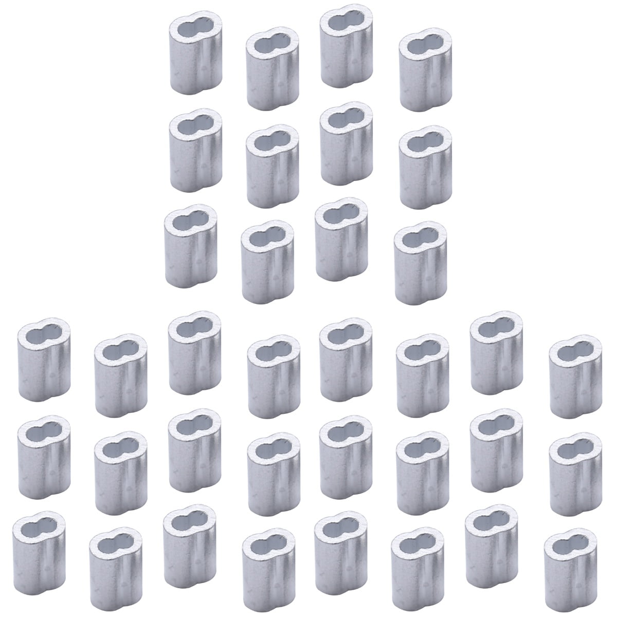 600 Pcs The Wire Crimp Connectors Steel Rope Double Hole Aluminum ...