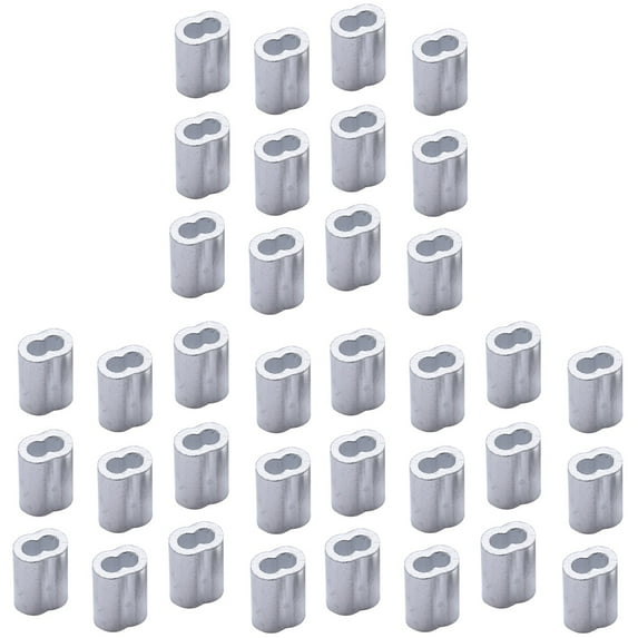 600 Pcs The Wire Crimp Connectors Steel Rope Double Hole Aluminum ...