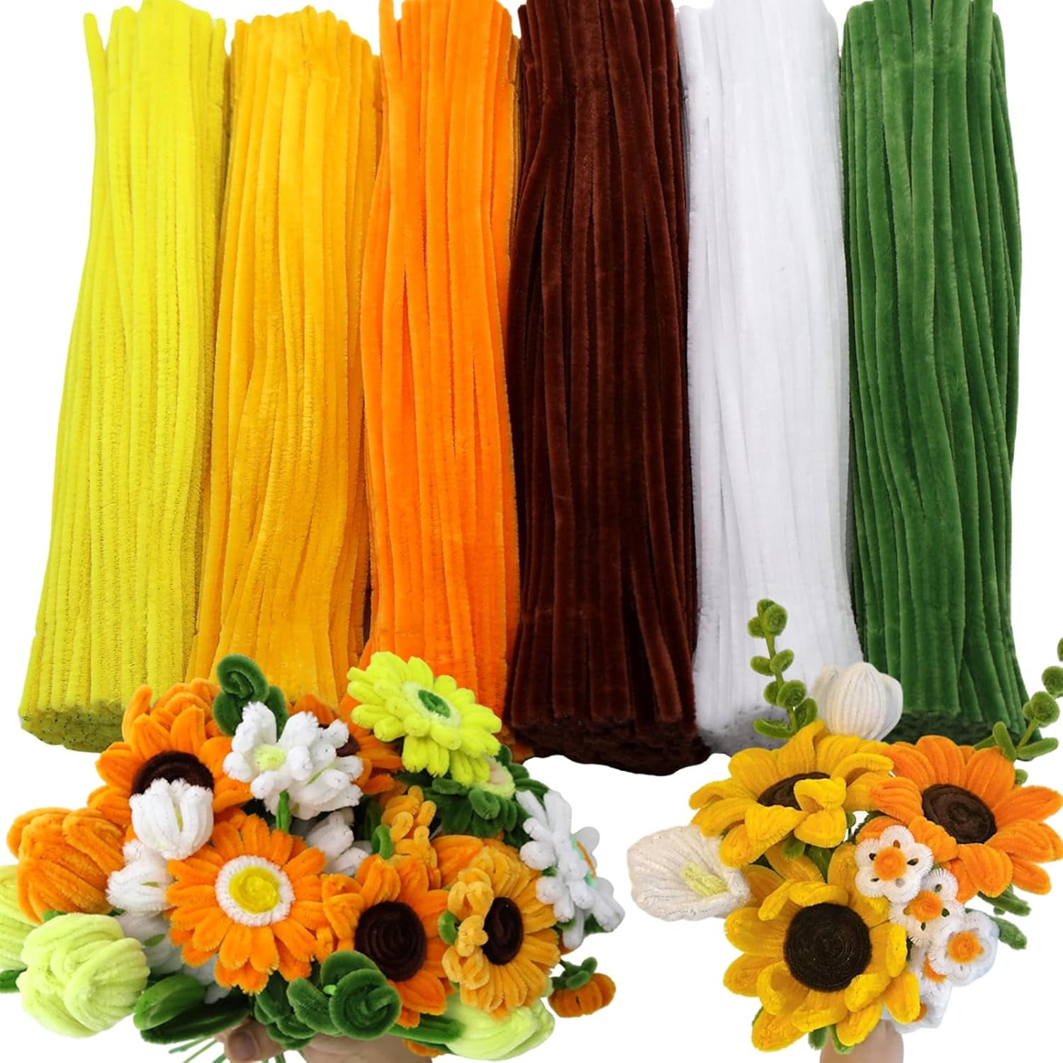 600 Pcs Thick Craft Pipe Cleaners Bulk 6 Assorted Colors,12 Inch ...
