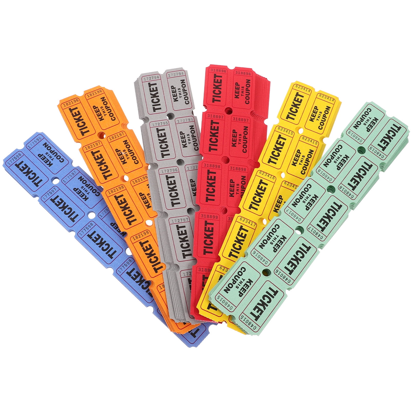 600 Pcs Ticket Rolls for Parties and Carnivals Raffle Ticket Labels ...