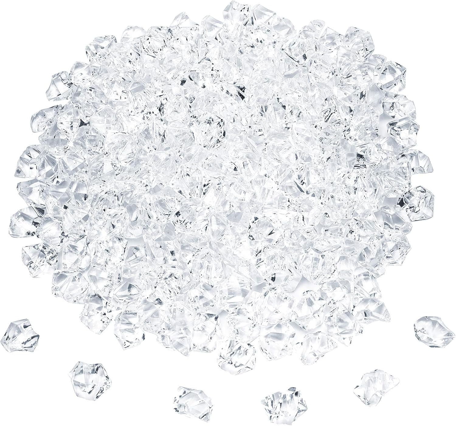 600 Piece Acrylic Ice Cubes Set,Happon Acrylic Gems Crystals, Fake ...