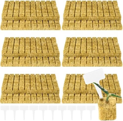 600 Pieces 1'' Rockwool Cubes for Hydroponics, Rock Wool Planting Cubes ...