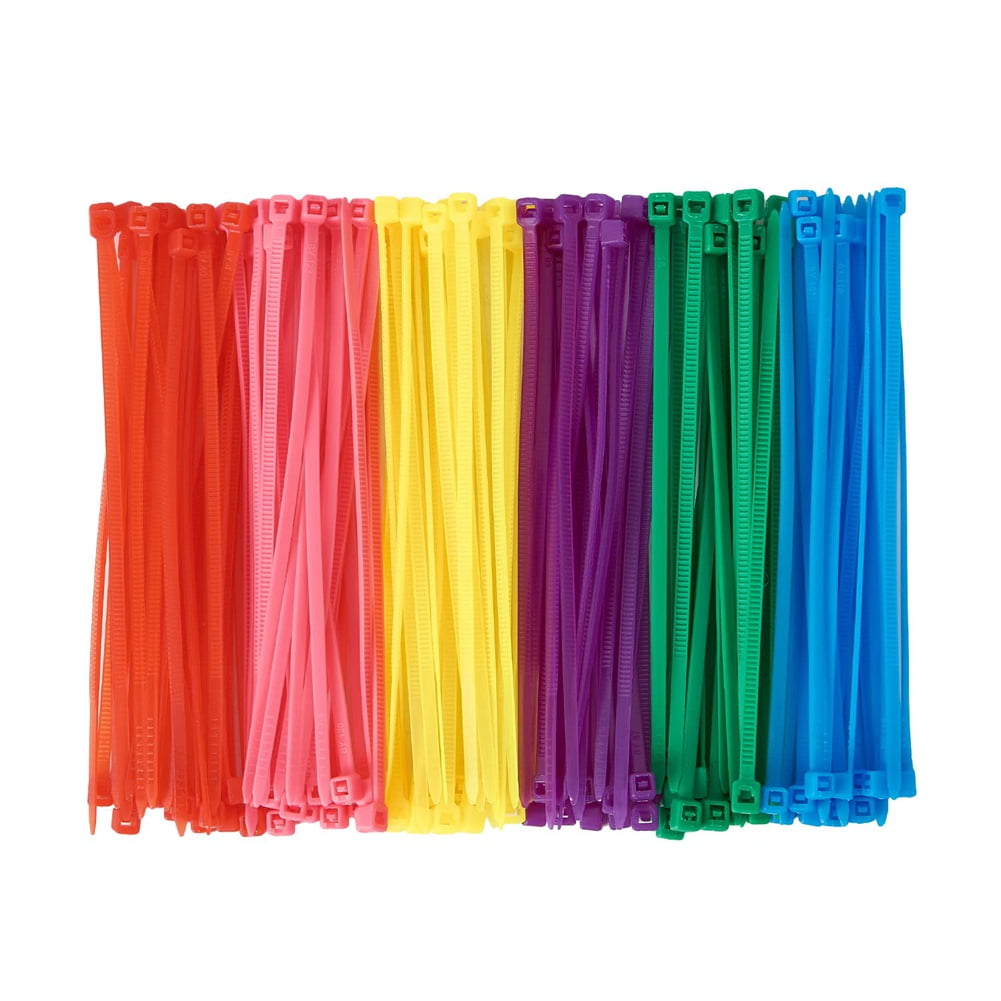 600 Pieces (100 Per Color) Small Colored Zipper Ties 4inch Multicolor ...