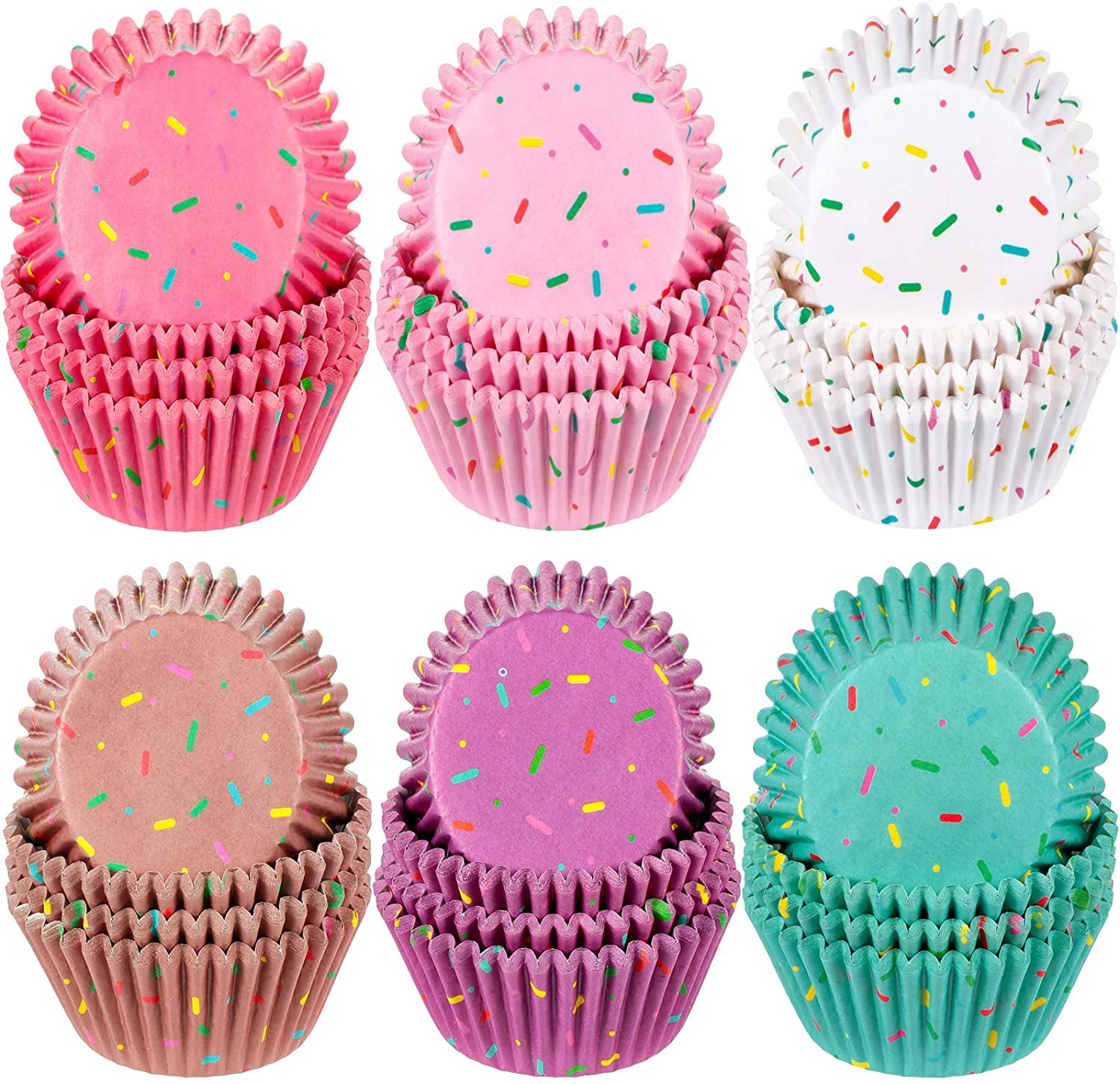 600 Pieces Christmas Candyland Party Cupcake Liners Colorful Paper ...